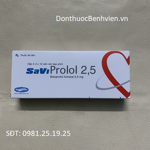 Viên nén bao phim Thuốc SaVi Prolol 2.5mg - Hộp 30 Viên ...
